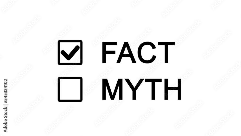 Fact or Myth Option with Check Mark In The Box Animation on White ...