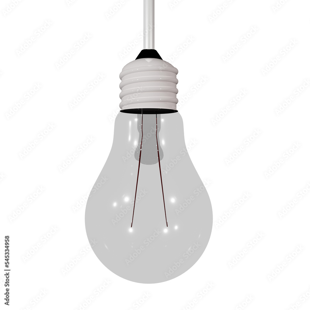 Hanging light bulb isolated on transparent background. Stock ...