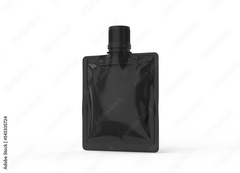 Black plastic doypack stand up pouch with spout flexible packaging for ...