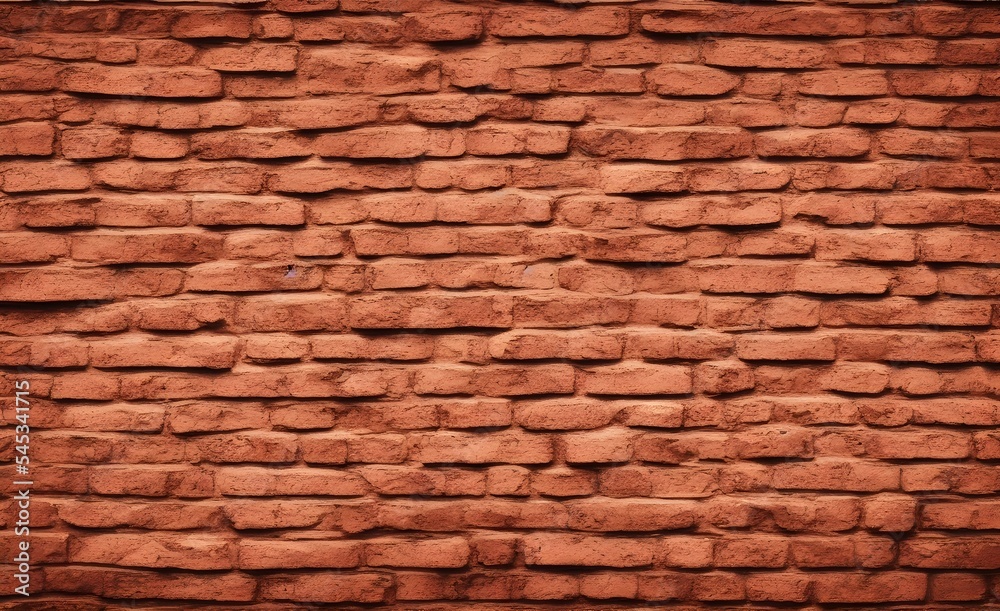 Red color brick wall for brickwork background design . Panorama format ...