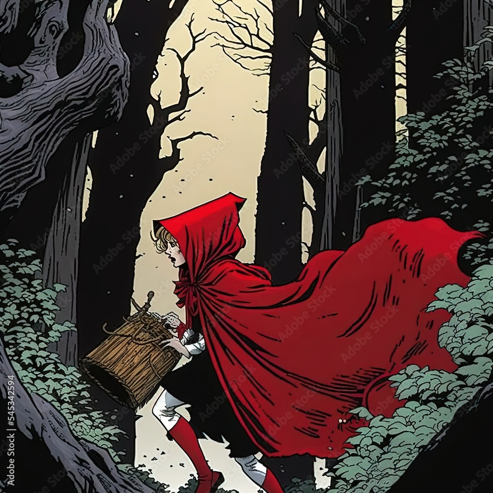 little red riding hood in graphical design. Generative AI Technology ...