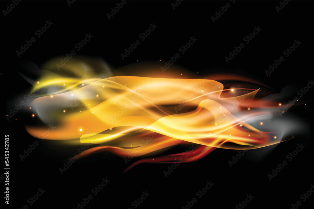 Realistic fire flame banner background Stock Vector | Adobe Stock