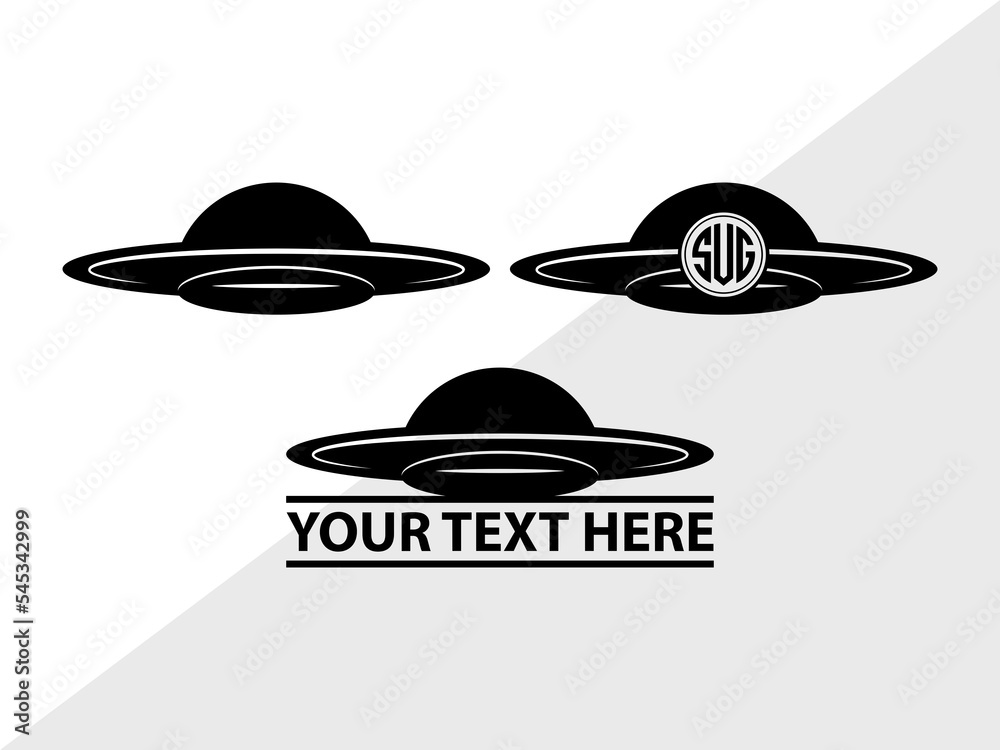 UFO Monogram, UFO Silhouette, UFO Svg, Alien Ship Svg, Flying Saucer ...