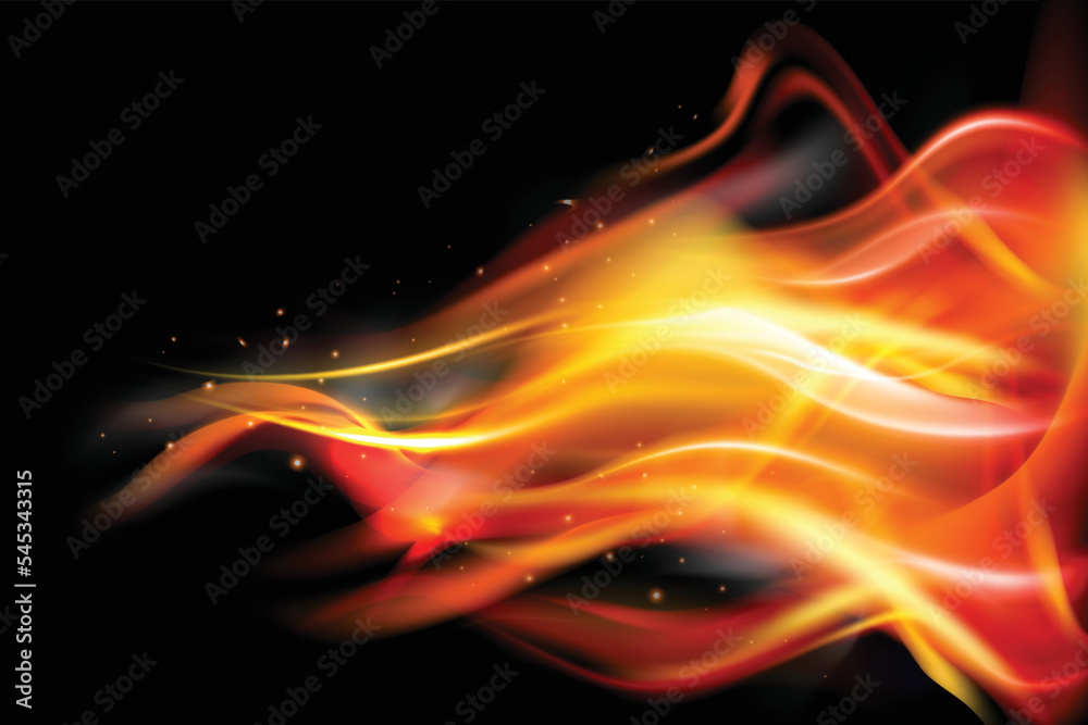 Realistic fire flame background Stock Vector | Adobe Stock