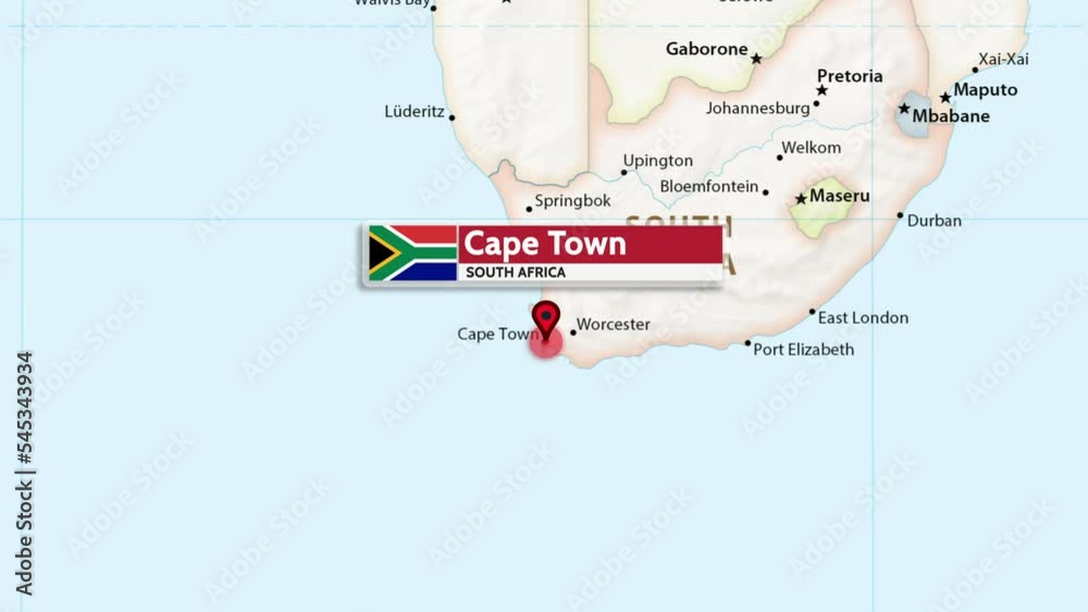 Cape Town, South Africa - Cape Town Map, South Africa Map Animation ...