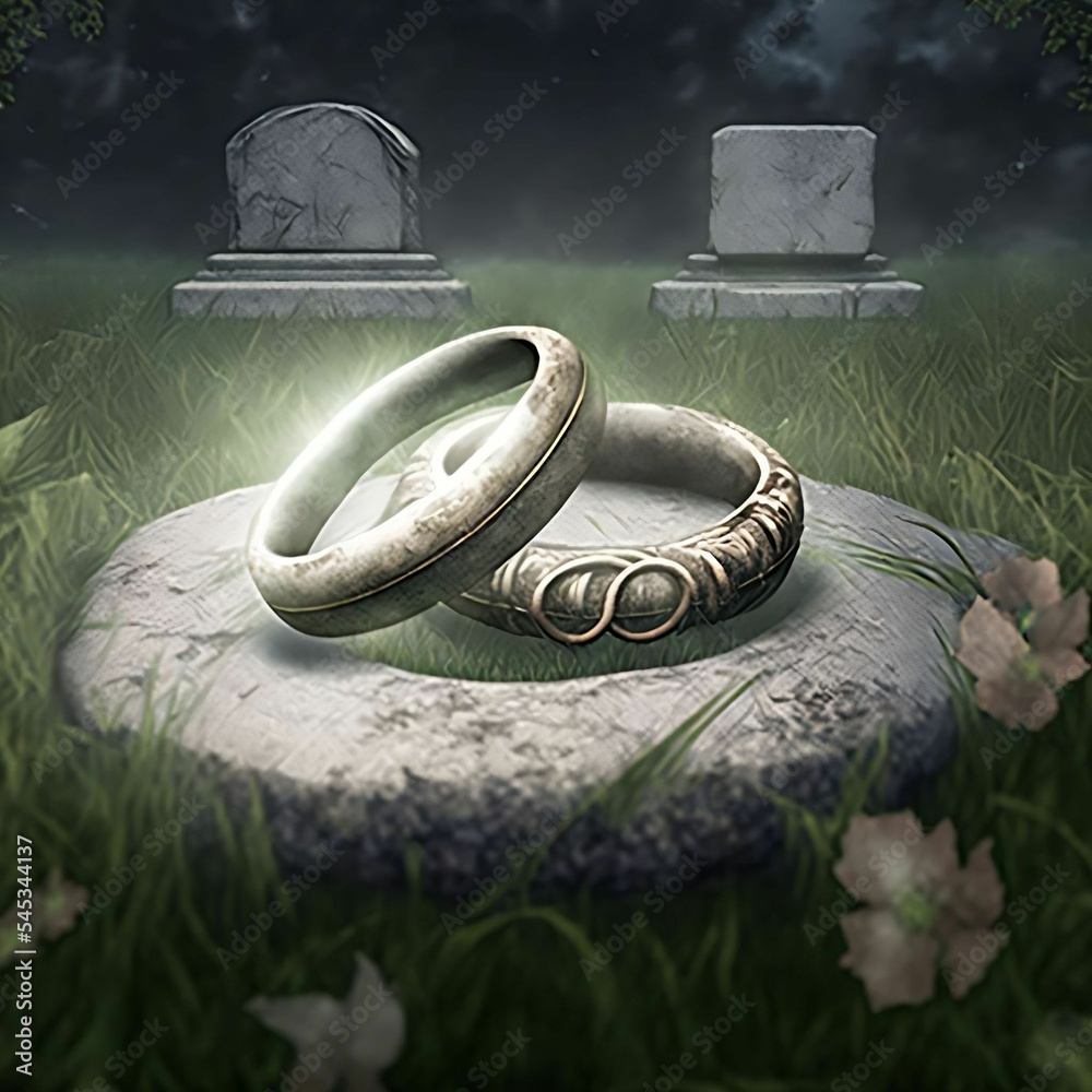 Pair of Wedding Rings in the Graveyard in Front of 2 Graves | Till ...