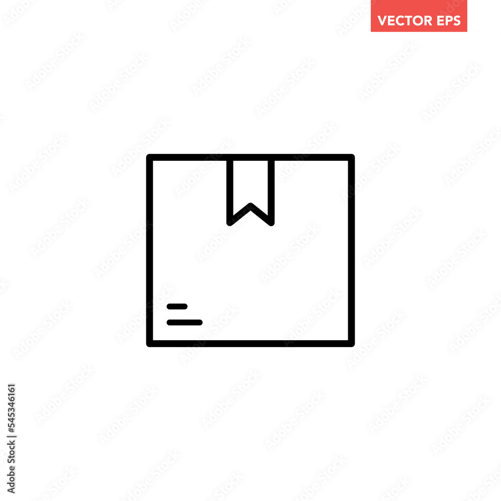 Vecteur Stock Black single carton box whith tape line icon, simple ...