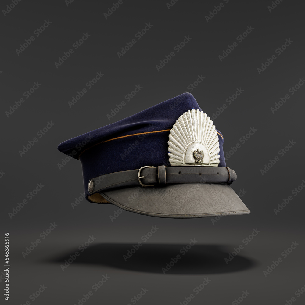 A military service cap. Military cadet Cap. Old vintage historic ...