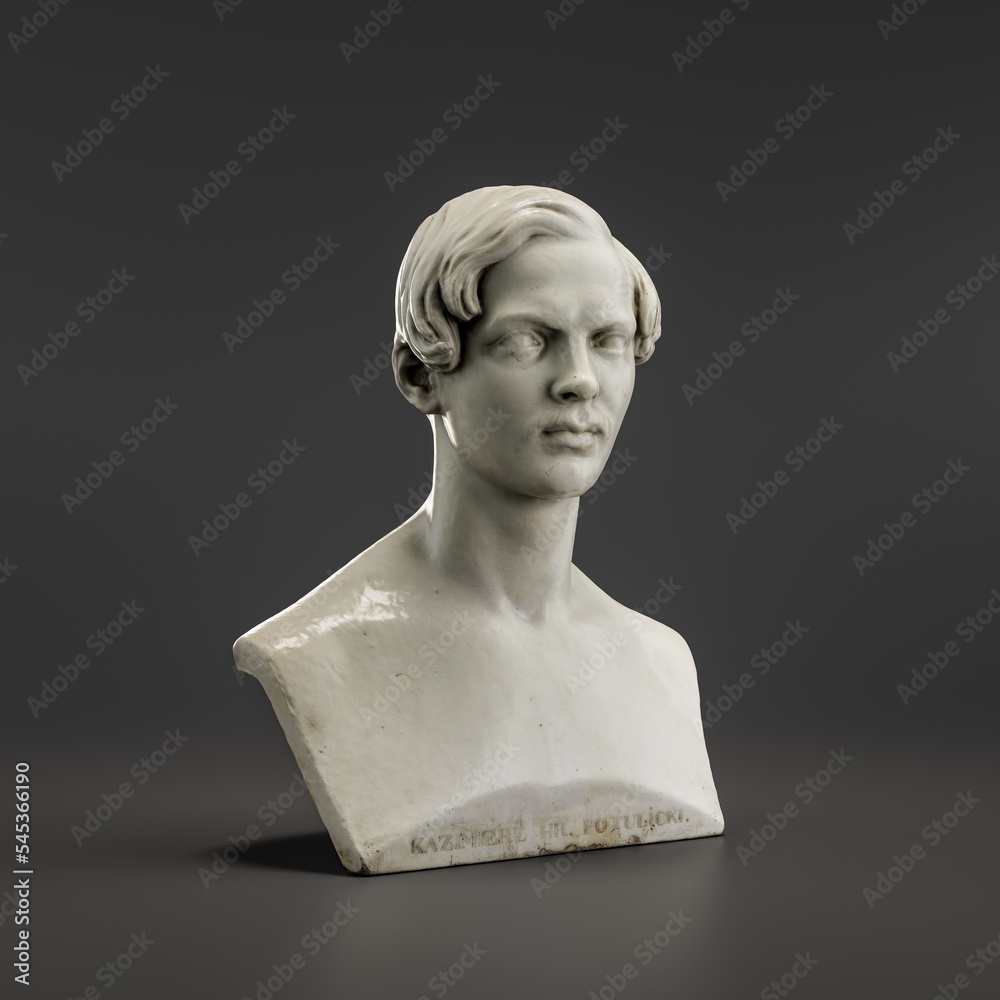 A Marble Bust Sculpture. The Bust of Kazimierz Count Potulicki, 1800s ...