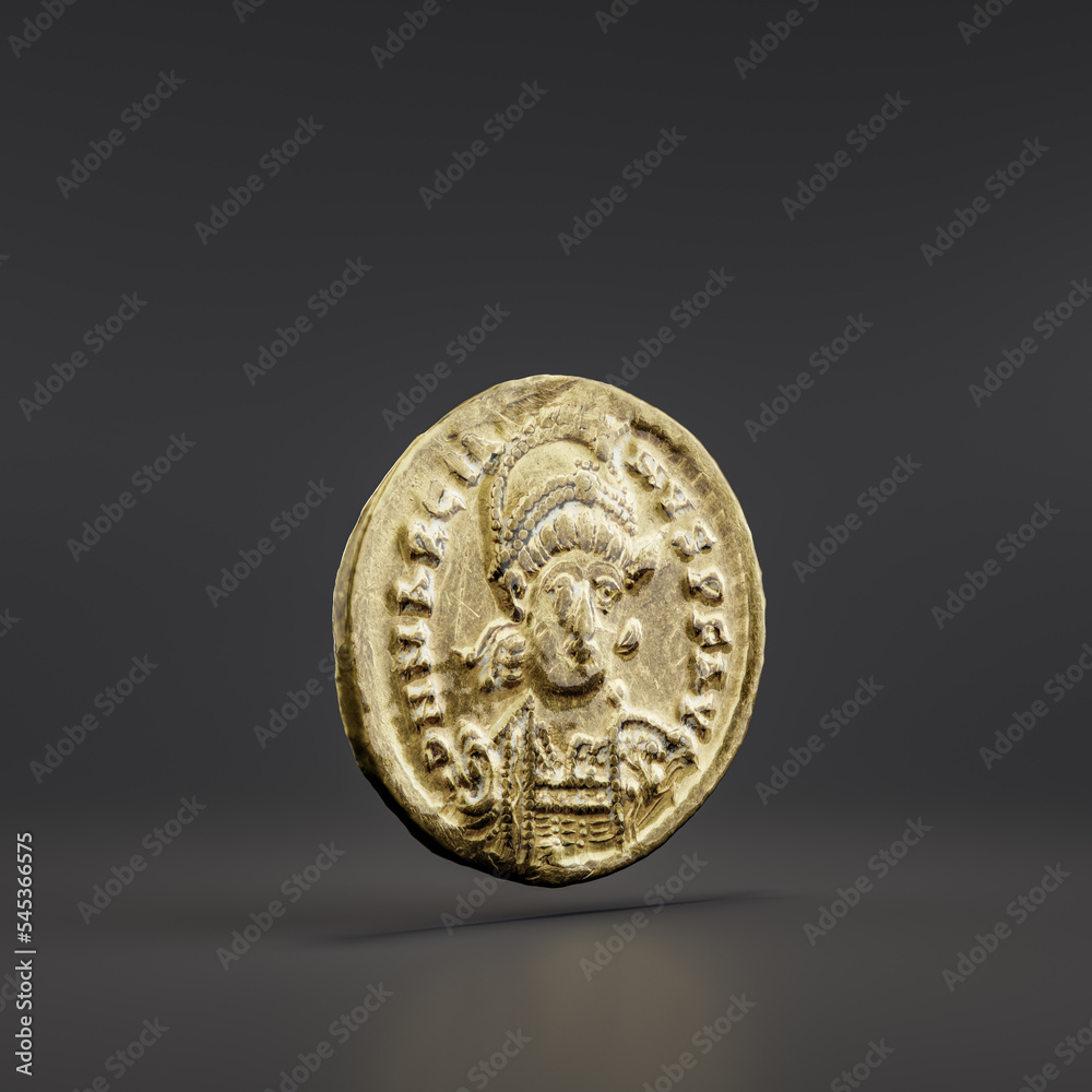 Historic Byzantine Solidus, Old money, archaeological find, golden coin ...