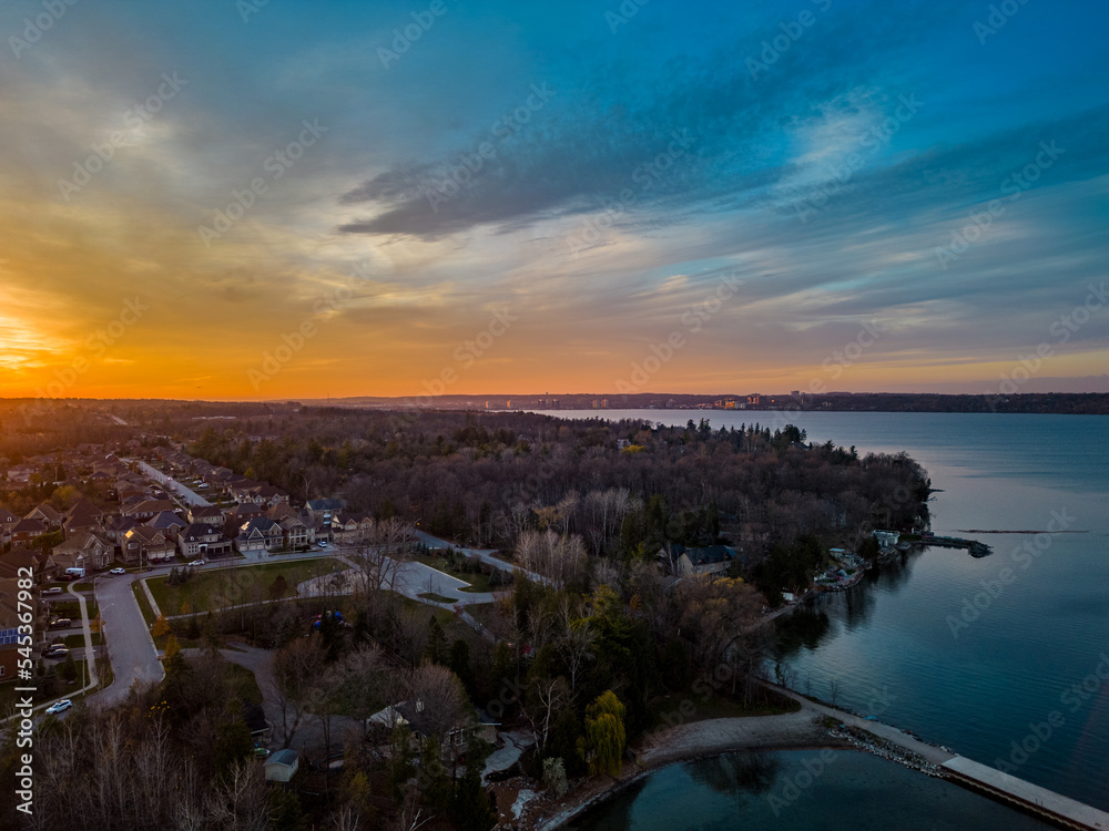 Barrie lake Simcoe sunset Stock 写真 | Adobe Stock