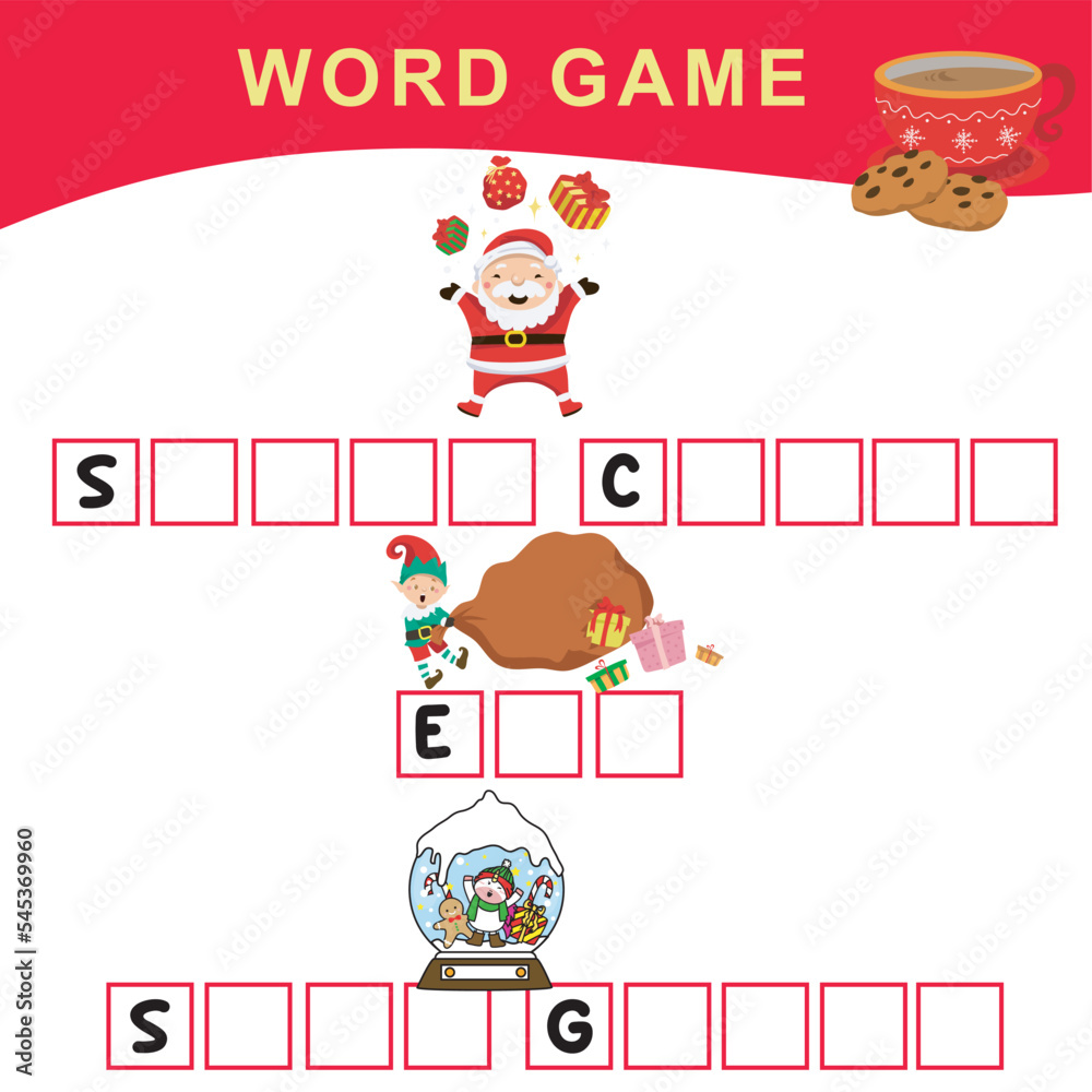 Educational Word Game worksheet. Writing practice for children ...