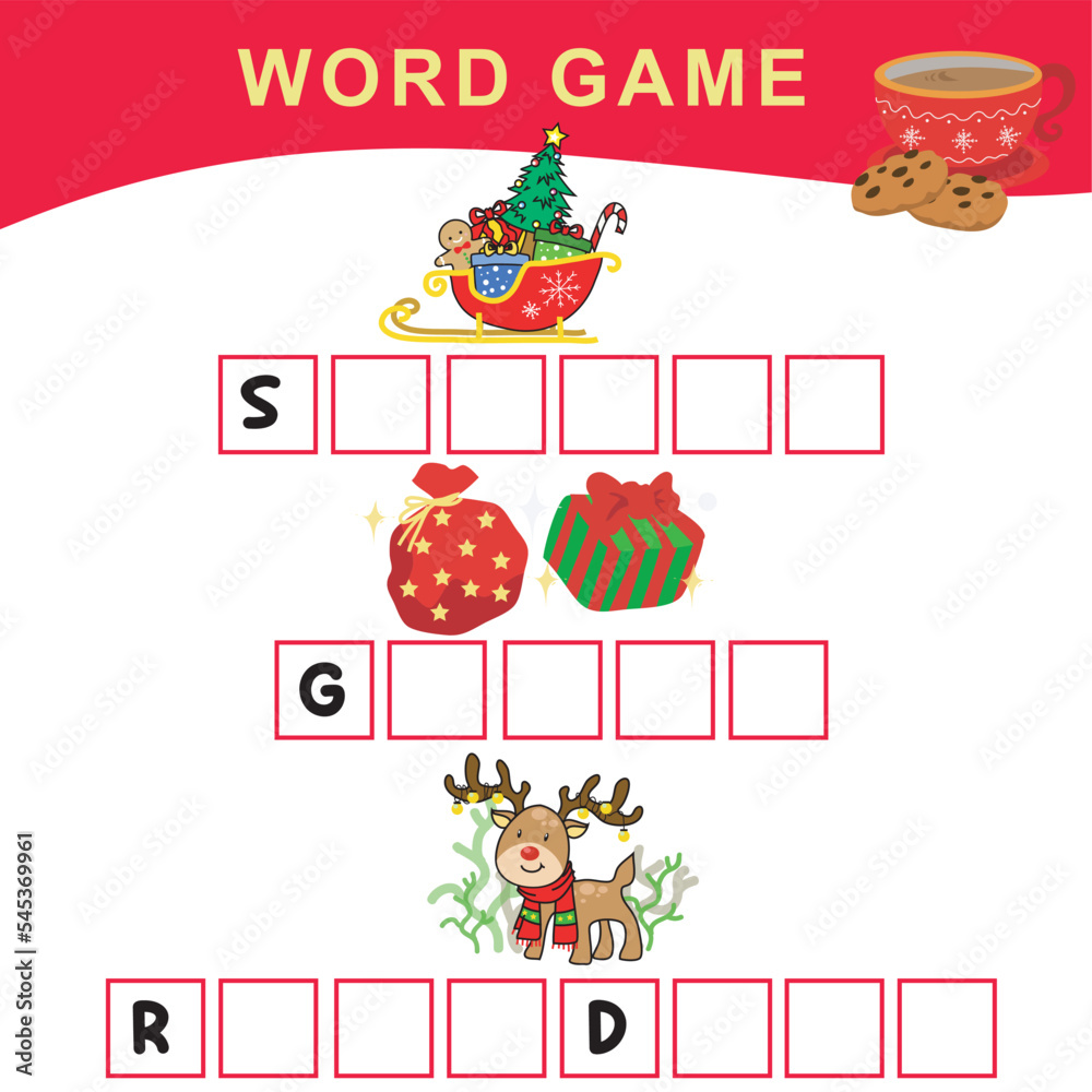 Educational Word Game worksheet. Writing practice for children ...