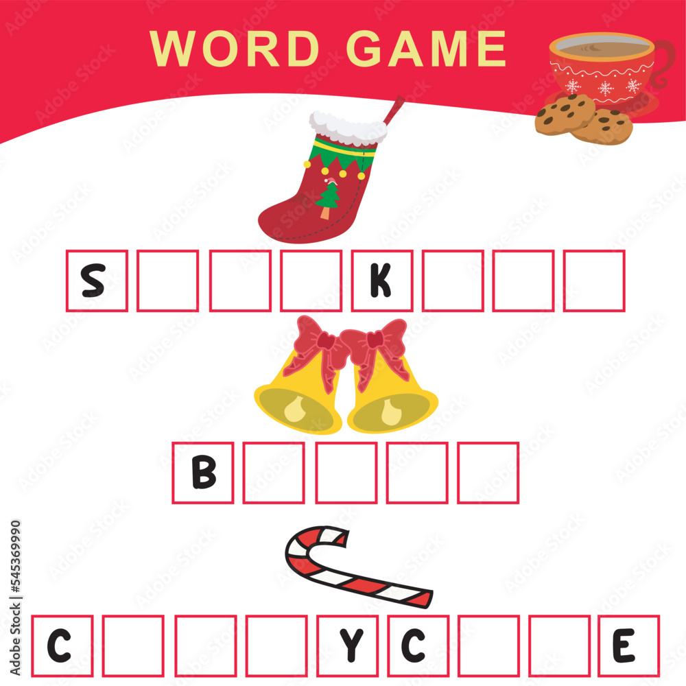 Educational Word Game worksheet. Writing practice for children ...
