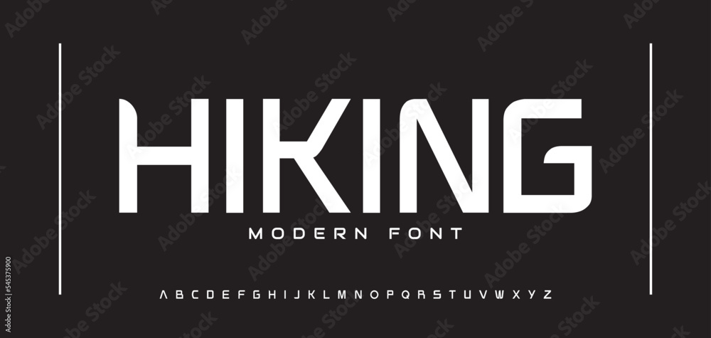 Tech font and Modern alphabet. Future logo typo. Minimal urban font ...