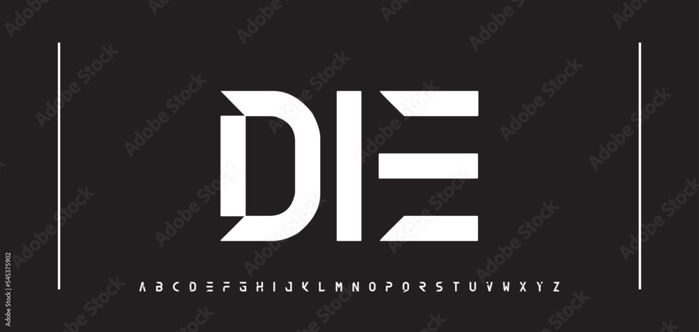 Tech font and Modern alphabet. Future logo typo. Minimal urban font ...