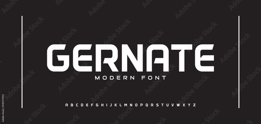Tech font and Modern alphabet. Future logo typo. Minimal urban font ...