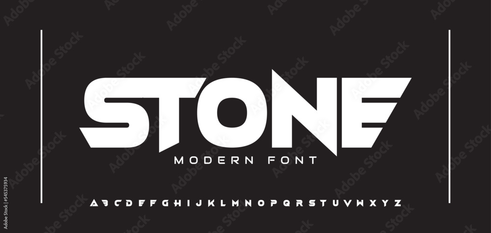 Tech font and Modern alphabet. Future logo typo. Minimal urban font ...