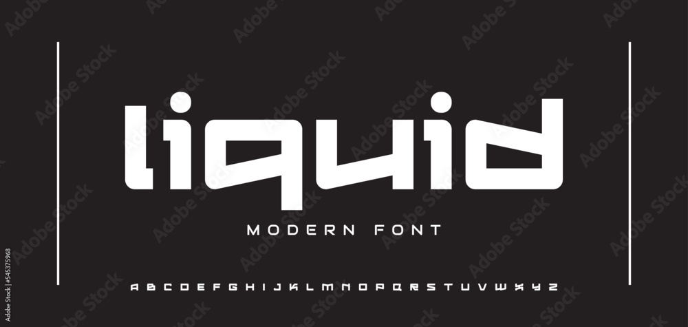 Tech font and Modern alphabet. Future logo typo. Minimal urban font ...