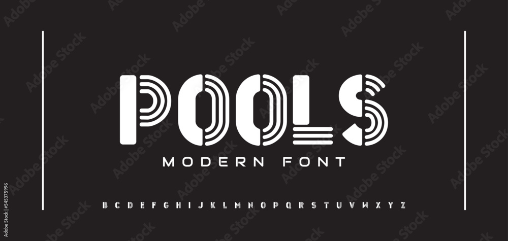 Tech font and Modern alphabet. Future logo typo. Minimal urban font ...