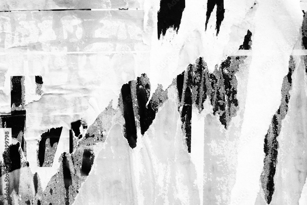 Old ripped torn grunge posters and backgrounds creased crumpled paper ...