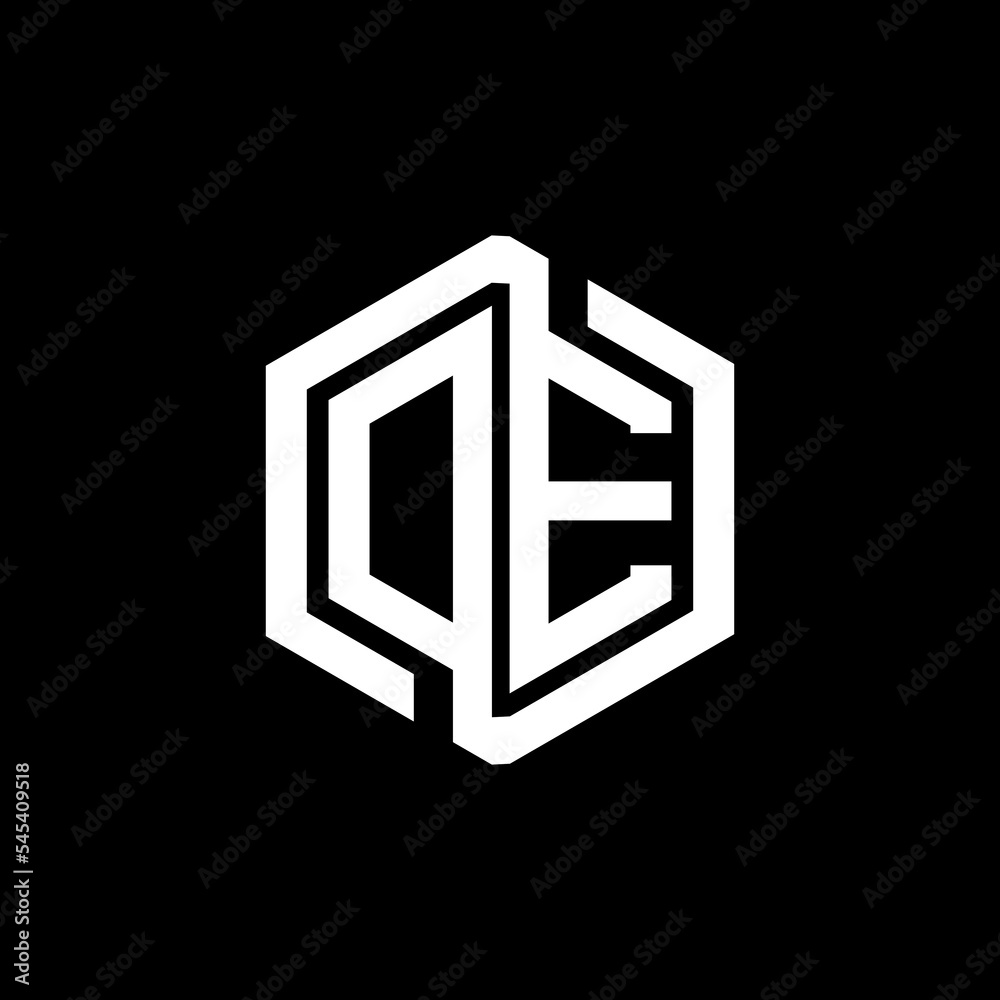 DE letter logo design with black background in illustrator, cube logo ...