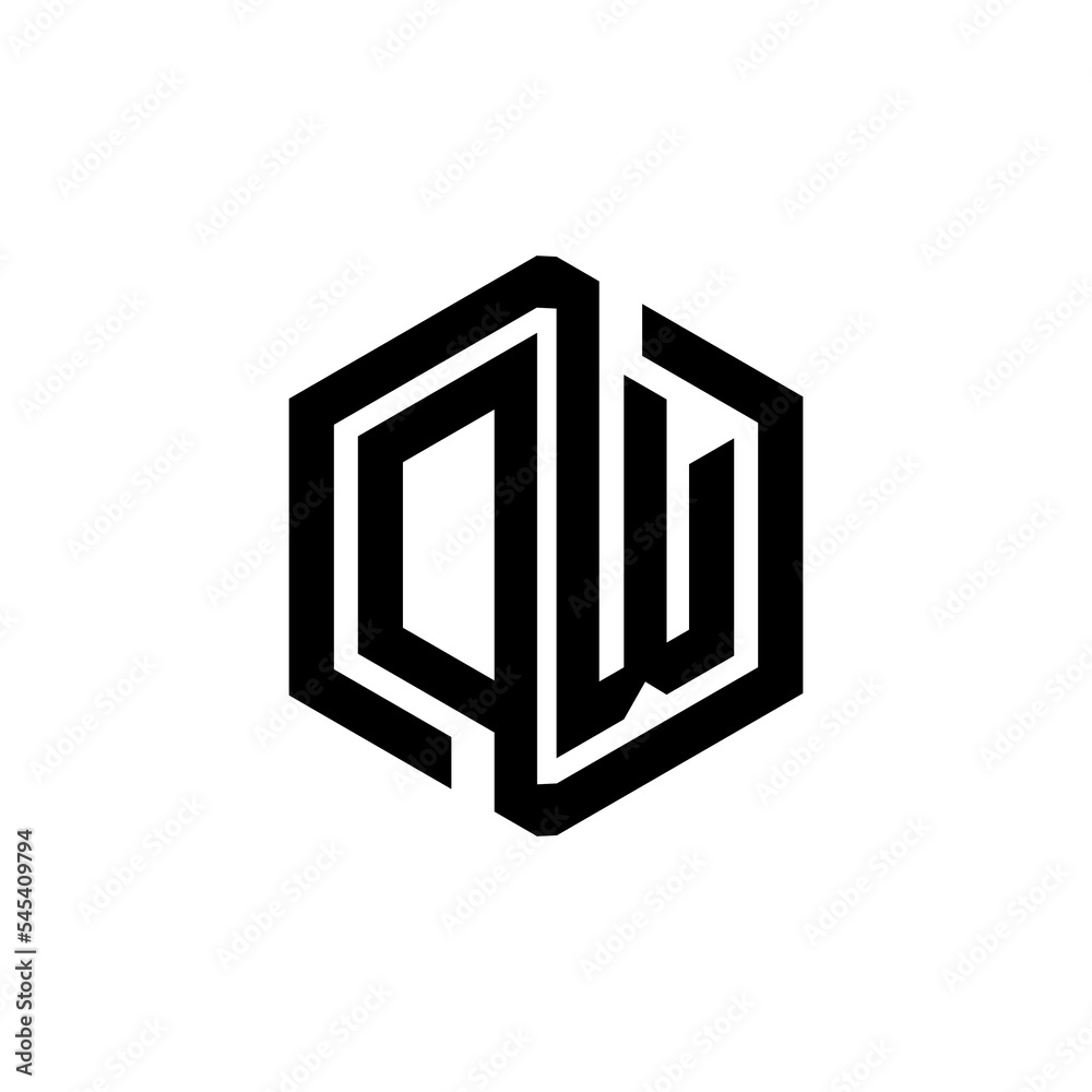 DW letter logo design with white background in illustrator, cube logo ...