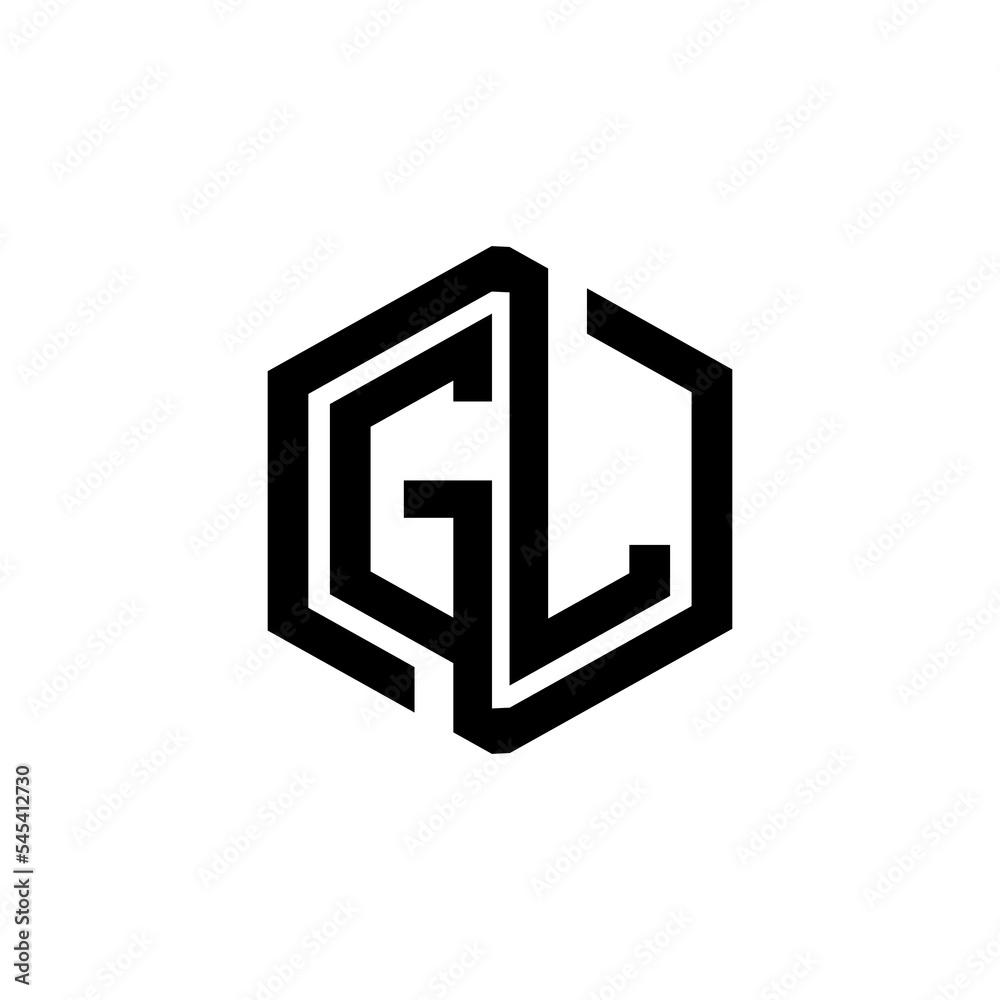 GL letter logo design with white background in illustrator, cube logo ...