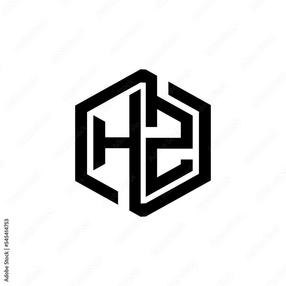 HZ letter logo design with white background in illustrator, cube logo ...