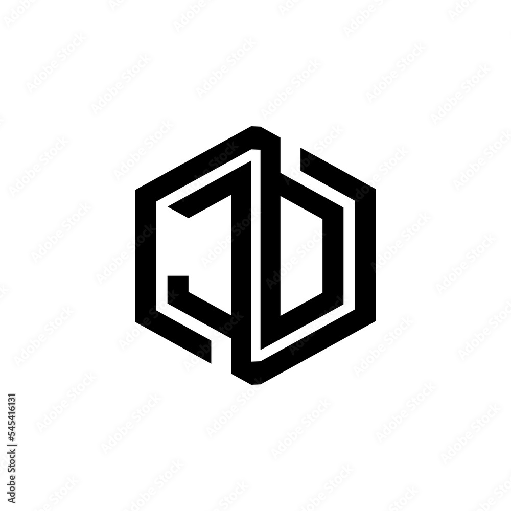 JD letter logo design with white background in illustrator, cube logo ...
