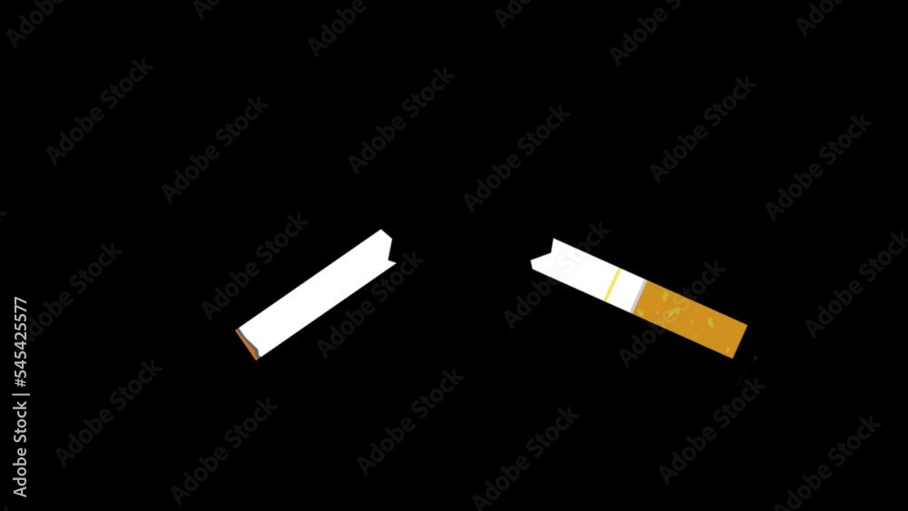 Quit smoking animation, breaking bad habit, cigarette breaks in half 4k ...