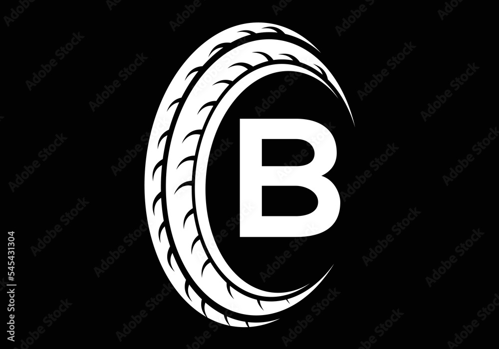 Letter B monogram alphabet With a Sport Car Automotive Car Repair Logo ...