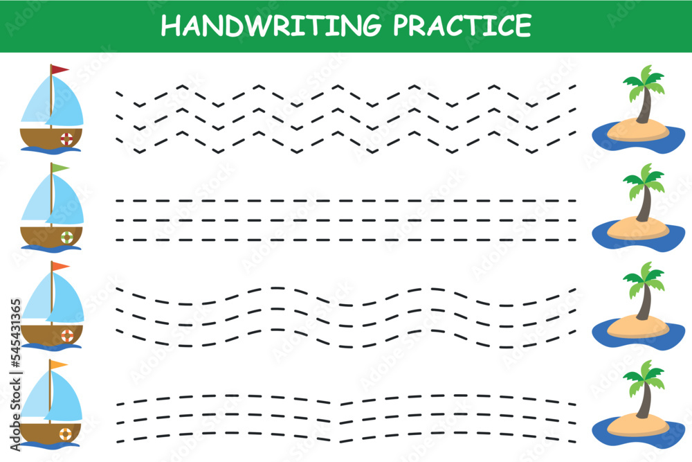 Handwriting practice sheet. Educational children game, printable ...