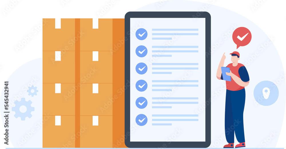Warehouse worker checking stock. inventory management and stock control ...