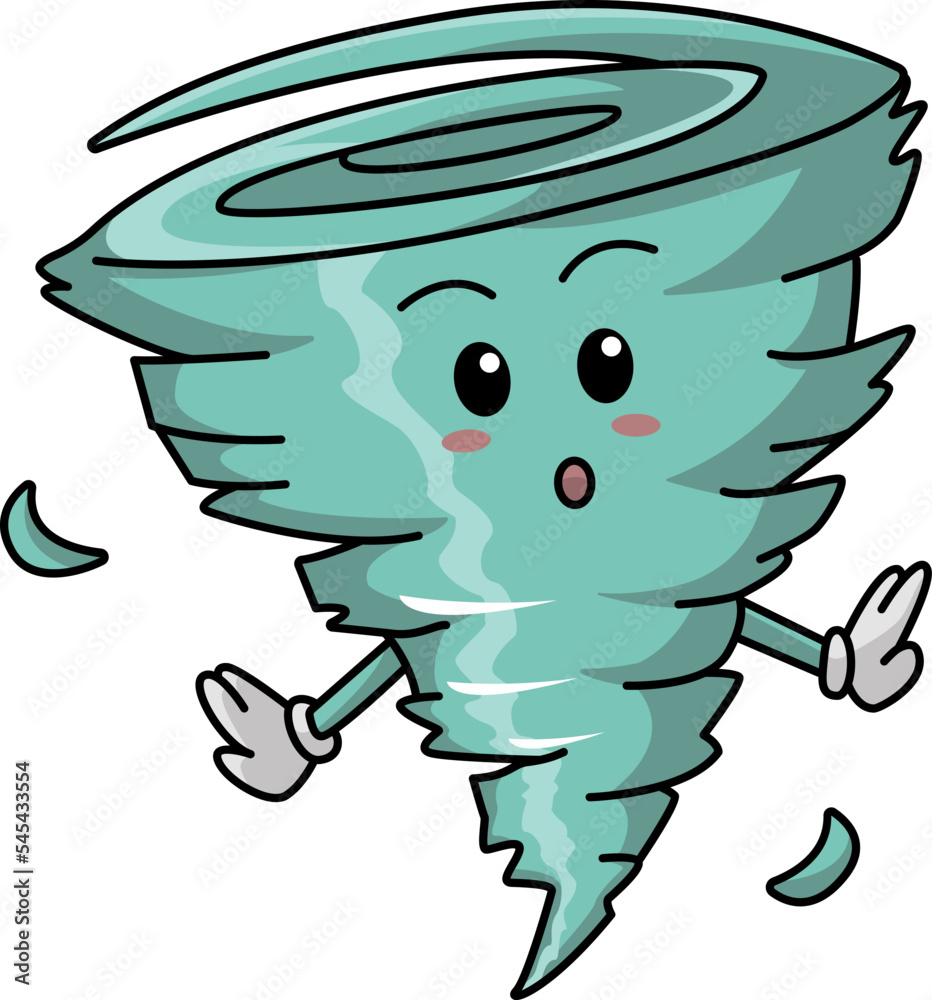 Vertical of cute kawaii surprised whirlwind clipart Stock Vector ...