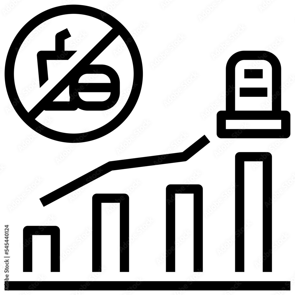 death rate outline style icon Stock Vector | Adobe Stock