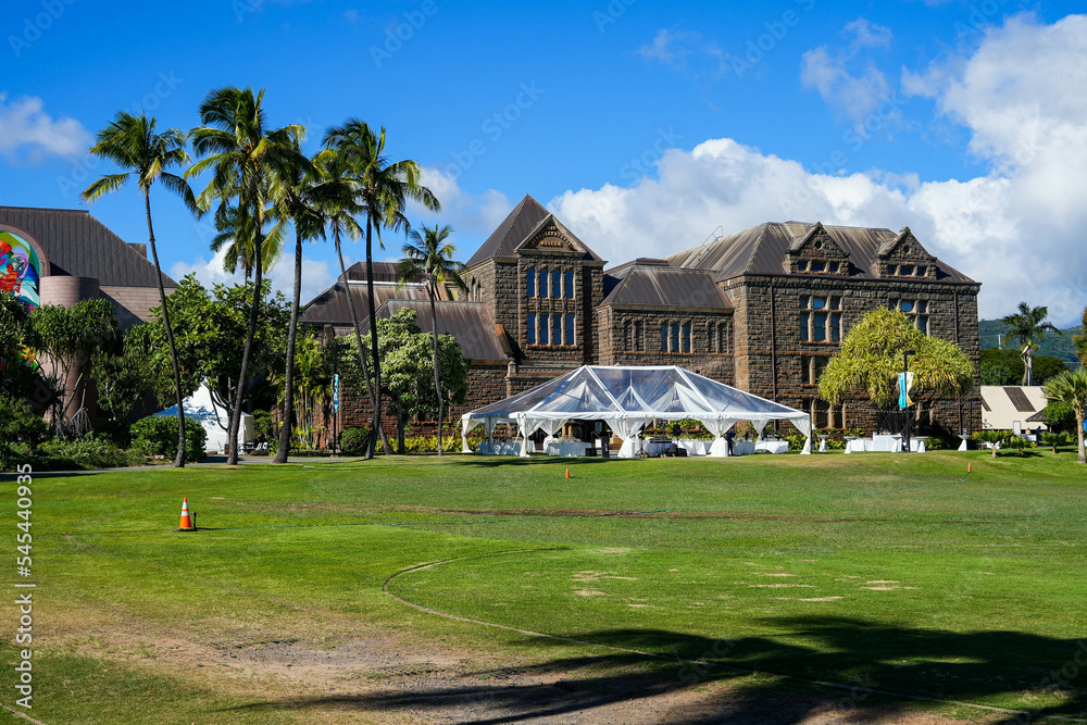 Hawaiian and Polynesian Hall building of the Bishop Museum, built in a ...