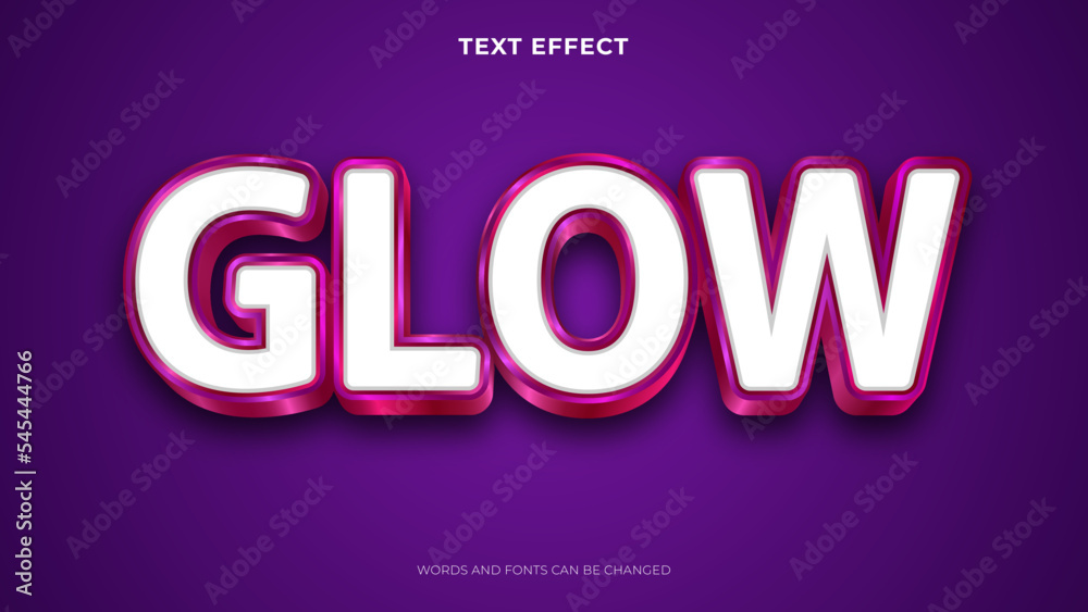 purple color 3d text effect template Stock Vector | Adobe Stock