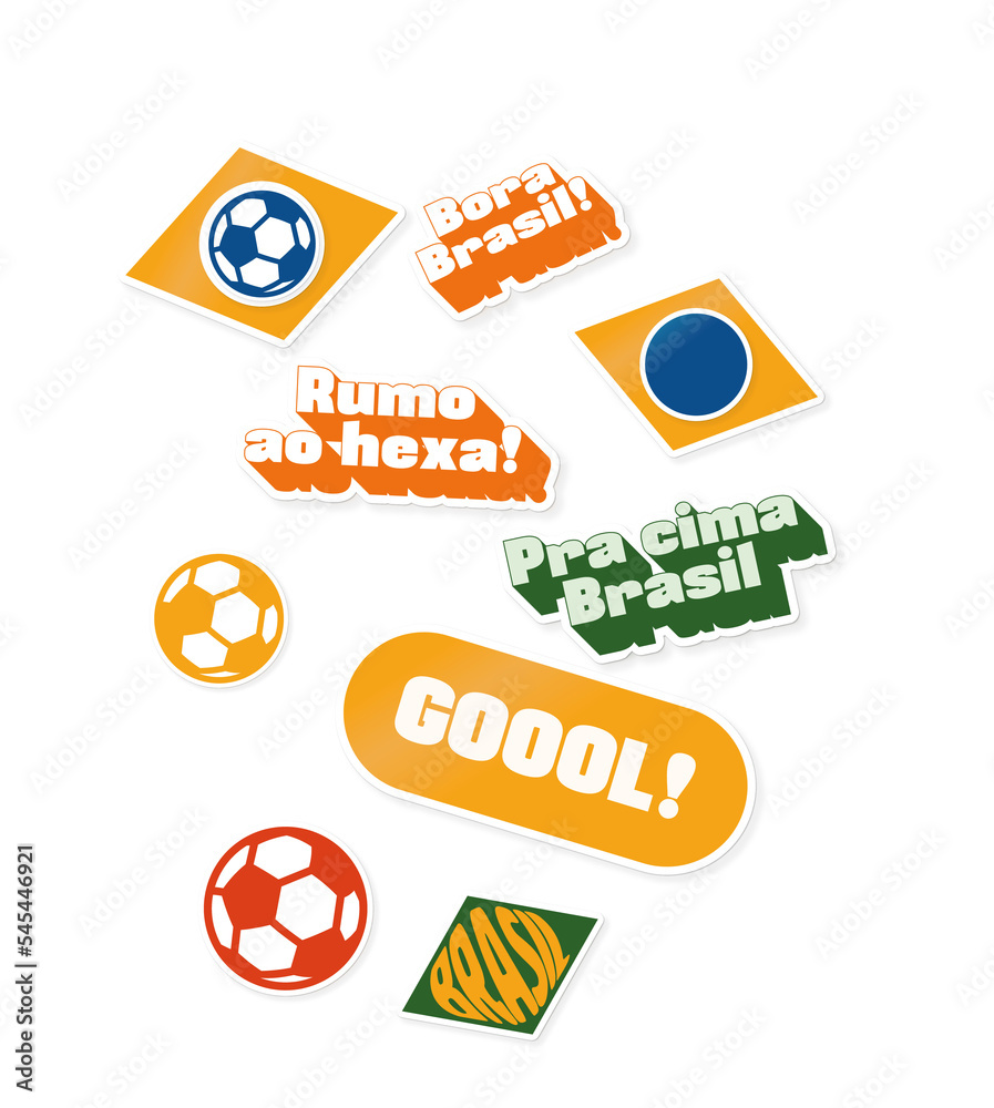 Adesivos tipo stickers para torcida para o Brasil na copa do mundo de ...