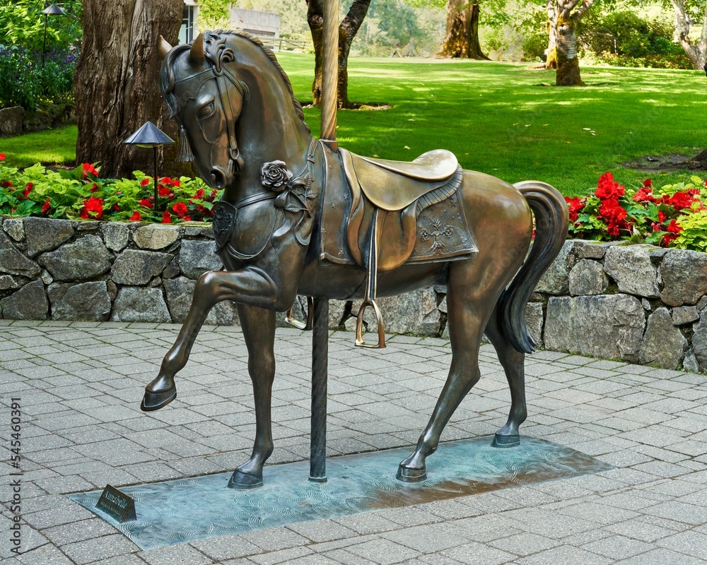 Annabelle, a bronze cast carousel horse, located at the world famous ...