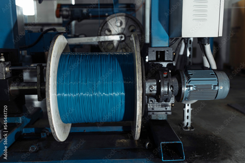 production of glass fiber fiber optic cable in the factory, Internet ...