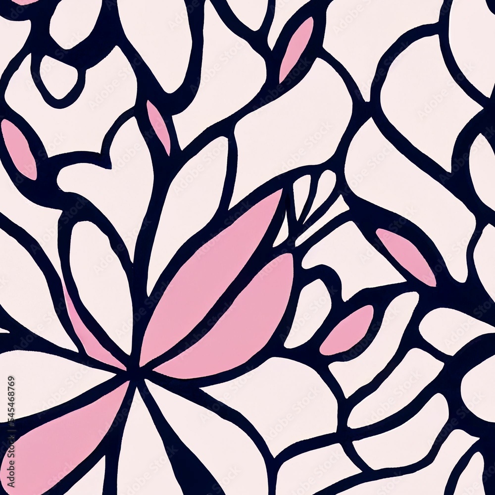 Digital illustration of a seamless bright pink floral background for ...