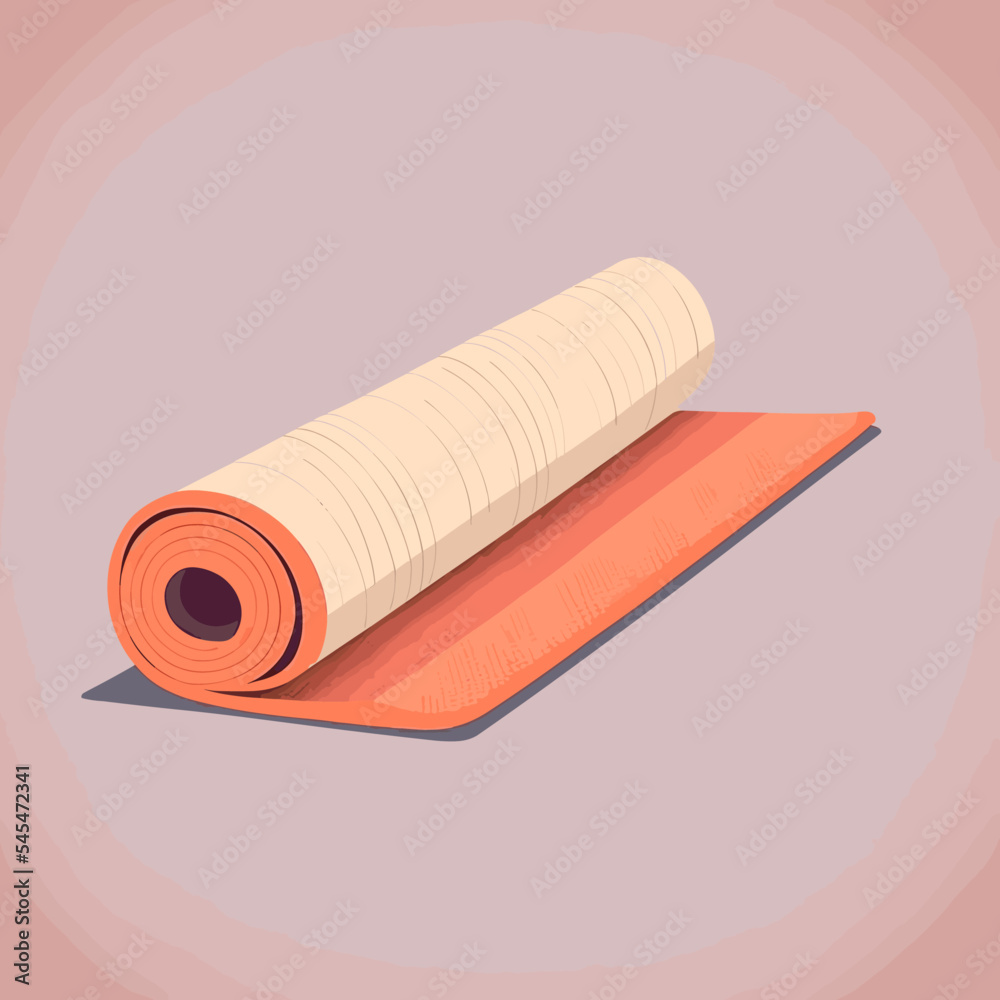 Vector illustration of rolled-up yoga mat Stock Vector | Adobe Stock