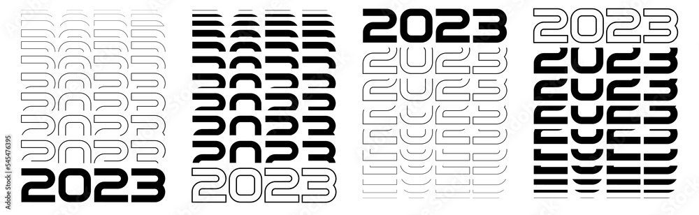 2023 Text Design. Vector '2023' Typography Illustration Design Element ...