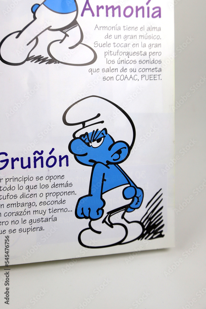 Grouchy Smurf. Schtroumpf Grognon. Muffi Schlumpf, Griesgramschlumpf ...