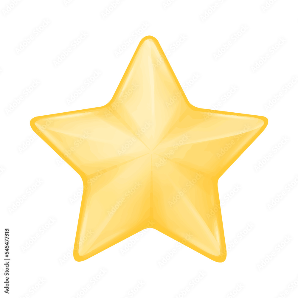 Gold Star Emoji Icon Object Symbol Gradient. Vector Art Design Cartoon ...