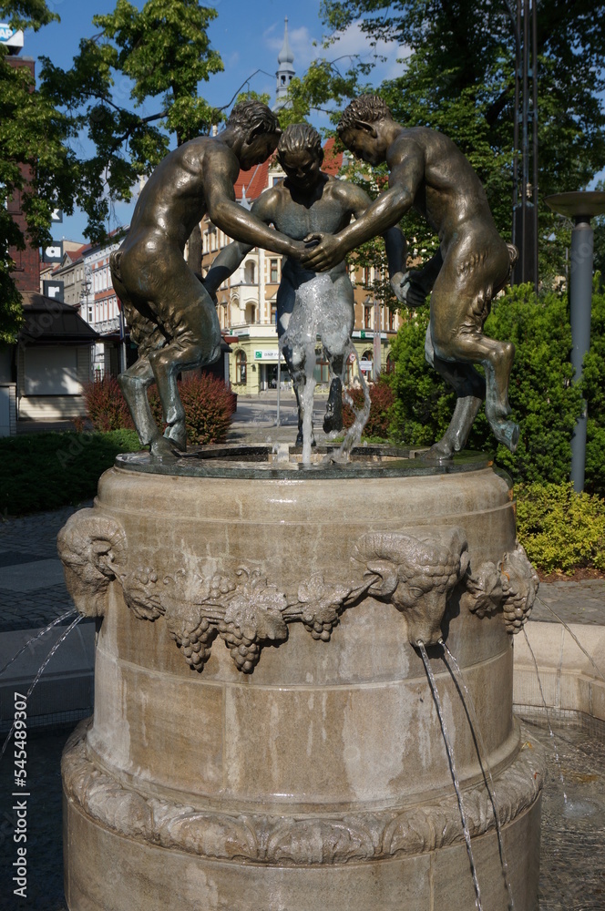 Fountain with Three Dancing Fauns, sculpted by Hans Dammann in 1928 ...