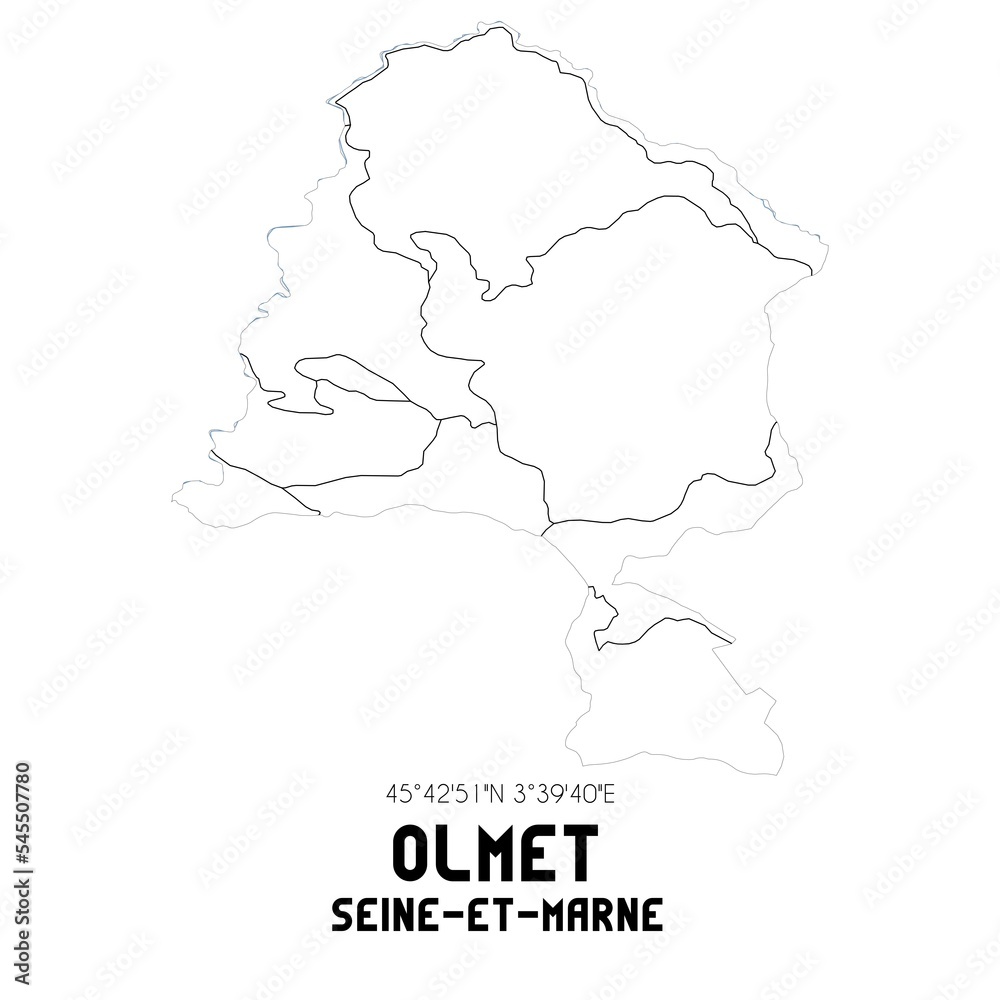 Fototapeta mapa świata dla dzieci OLMET Seine-et-Marne. Minimalistic ...