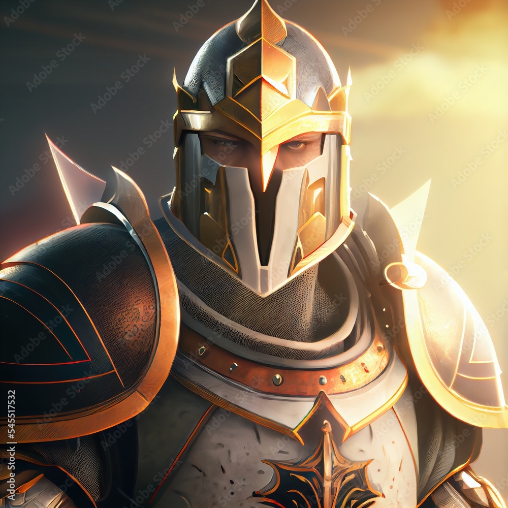 Templar knight crusader cyborg from the future. Video game character ...