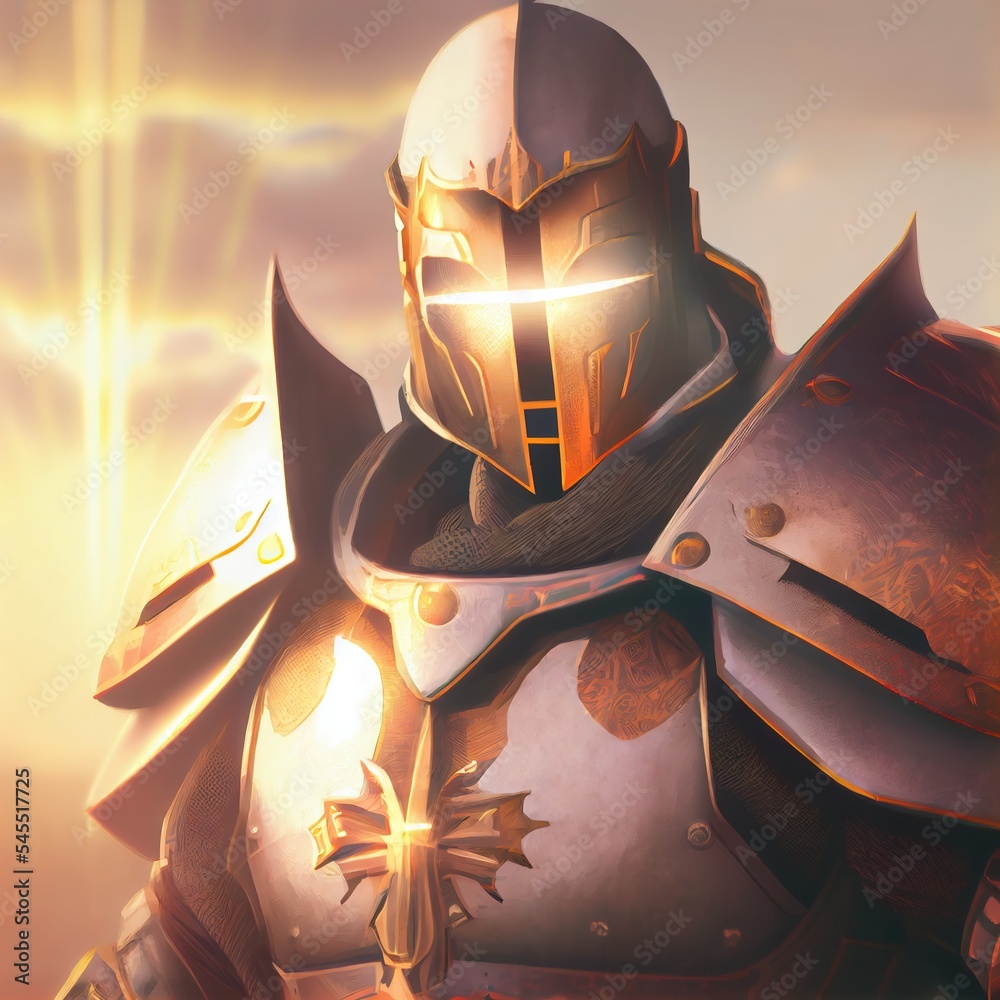 Templar knight crusader cyborg from the future. Video game character ...